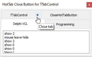 Implement a Close Tab Button for a TTabControl (plus: a round button ...